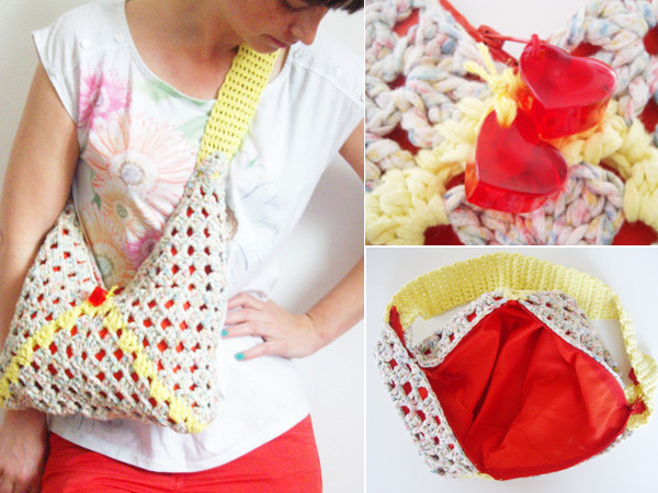 Sac vintage jaune et rouge | Rock My Laine